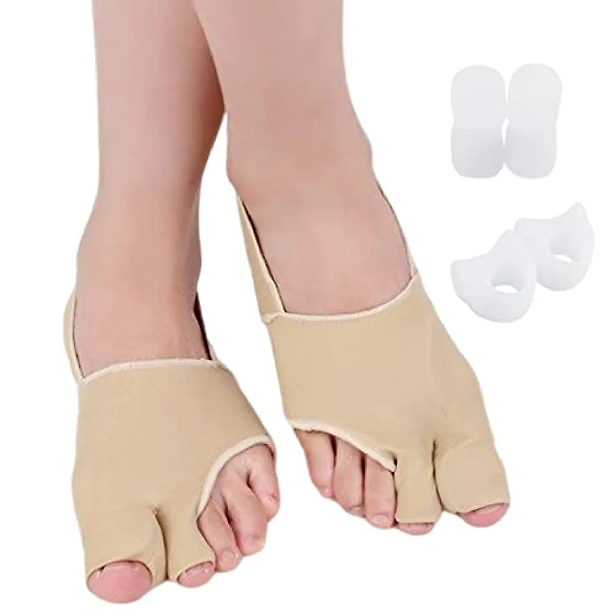 FSHERO Bunion Corrector for Women,Toe Straightener Pain Relief Socks,Bunion Splint,Non-Surgical Hallux Valgus Corrector for Day and Night(Large,Skin)