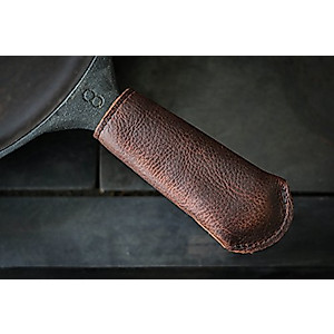 Leather Cast Iron Skillet Pan Handle Cover - Made In USA (Standard 4.5")