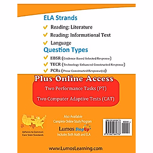 SBAC Test Prep: Grade 5 English Language Arts Literacy (ELA) Common Core Practice Book and Full-length Online Assessments: Smarter Balanced Study Guide (SBAC by Lumos Learning)