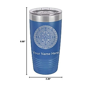 LaserGram 20oz Vacuum Insulated Tumbler Mug, Aztec Calendar, Personalized Engraving Included (Dark Blue)