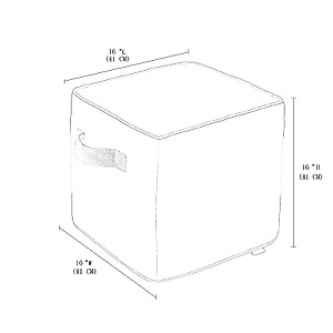 QILLOWAY Indoor/Outdoor Inflatable Stool, Ottoman Pouf Cube 16",All Weather Foot Rest for Kids or Adults, Camping or Home (Sand/Beige/Camel)
