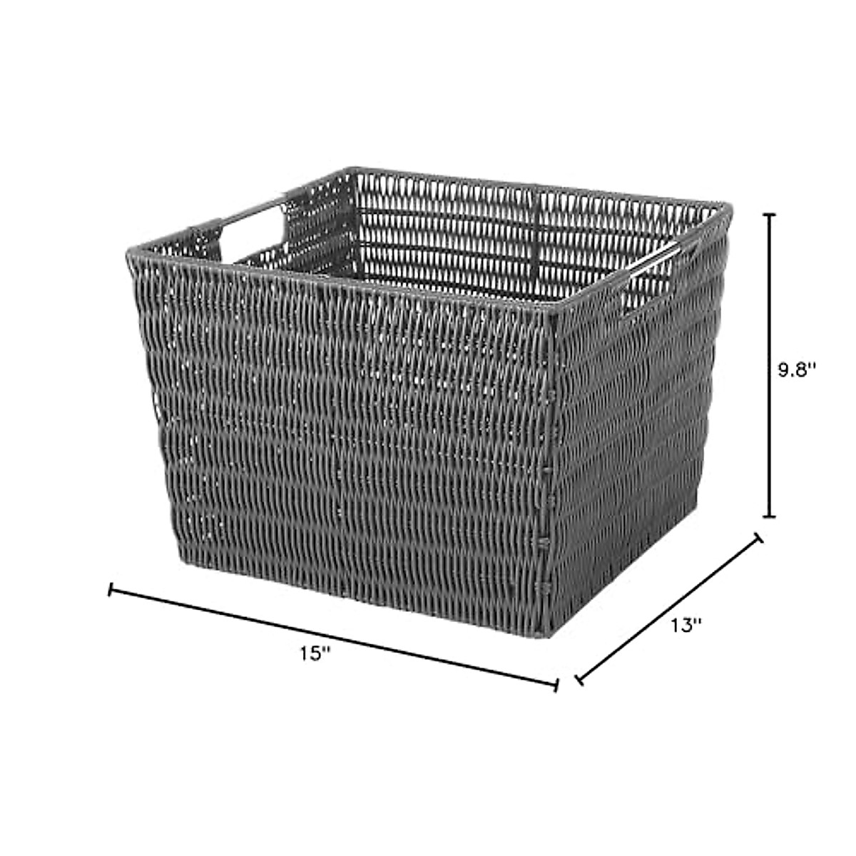 Whitmor Rattique Storage Tote Grey