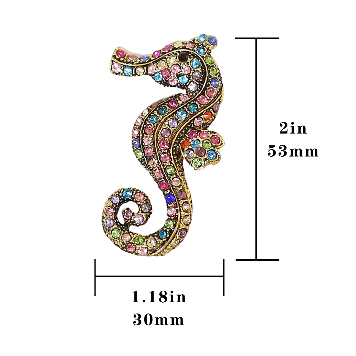Lovely Sea Animal Lapel Pins for Women - Colorful Crystal Rhinestones Marine Animals as Starfish,Seahorse,Sea Turtle Brooch Pins with Gold Tone - Great for Wife,Sisters and Friends