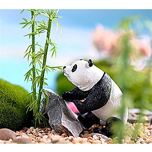 BoomTeck Miniature Garden Ornaments, 8 Pcs Cute Mini Animal Pandas Ornament DIY Kits for Fairy Garden Bonsai Dollhouse Succulent Decor Home Decoration