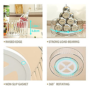 Lazy Susan Turntable for Cabinet - Lazy Susan Organizer for Cupboard, Countertop, Bathroom, 8.5-Inch and 11-Inch, 2-Pack, Clear