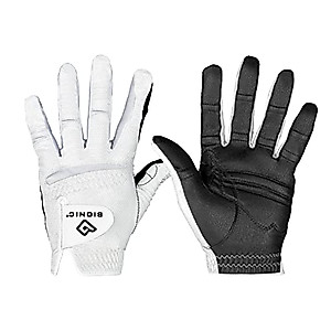 New Improved 2X Long Lasting Bionic RelaxGrip Golf Glove with Patented Double-Row Finger Grip System™ (Men's Large, Worn on Right Hand)