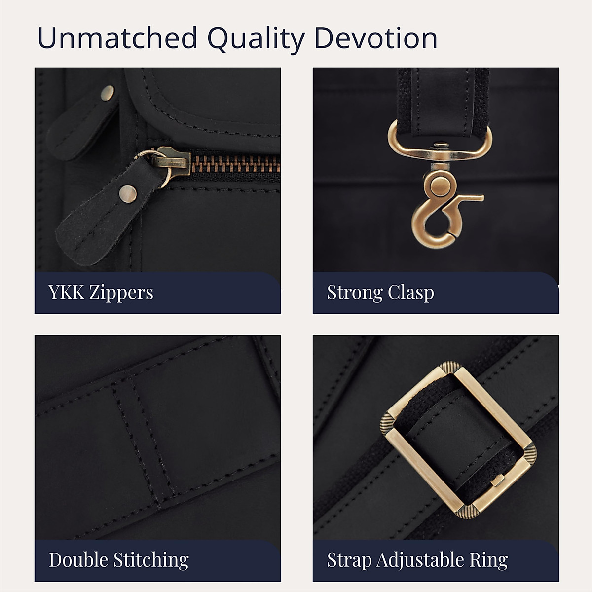 Luxorro Full Grain Leather Briefcase for Men, Top Choice Gifts for Men, Handcrafted Leather Laptop Bag with Multiple Compartments and Brass Hardware, Fits 15.6 Inch Laptop