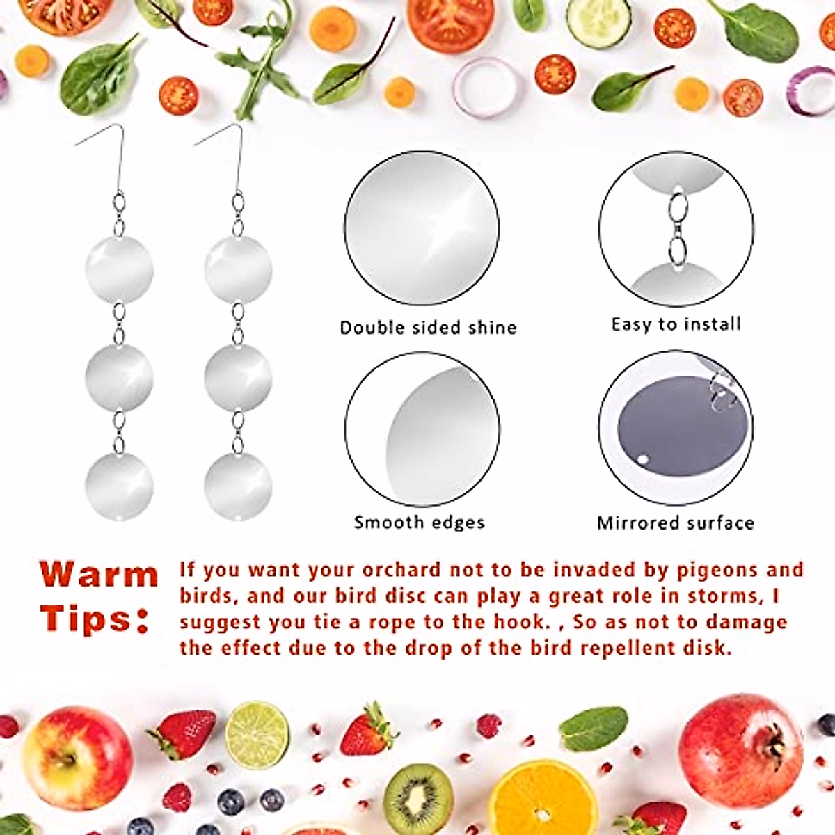 Mageloly 24 Pack Bird Deterrent, Pigeon Woodpecker Deterrent for House Bird Repellent Devices Outdoor, Bird Scare Disc Keep Birds Away