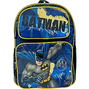 Fast Forward Kid’s Licensed 16” Large School Backpacks with Multiple Pockets (Batman)