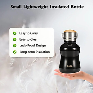 YOHKOH Small Thermos Mini Vacuum Insulated Water Bottle With Bamboo Lid - Pack of 3 - Stainless Steel Water Bottle for Women Kids, 12 Hrs Hot & 24 Hrs Cold Thermos BPA-Free (6.4oz/8.8oz/11.8oz)