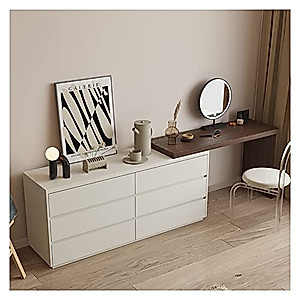 Dressing Table Bedroom Dressing Table Storage Cabinet Combination One Makeup Table Makeup Mirror Makeup Chair Set Removable Telescopic Mobile Cabinet Vanity Desk (Color : Square Stool, Size : 160cm