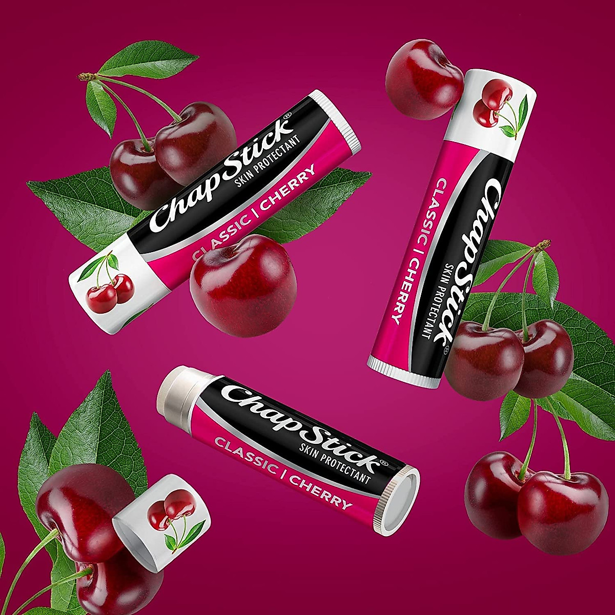 ChapStick Classic Lip Balm SPF 4 Cherry, 0.15 Ounce (Pack of 3)