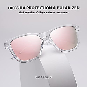 MEETSUN Polarized Sunglasses for Women Men Classic Retro Designer Style Fashion UV400 Protection 3 PACK Black Brown Gradient Pink Mirrored