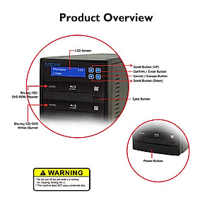 PlexCopier 1 to 1 Blu-ray BD BDXL M-Disc CD DVD Duplicator Copier Tower with Free Copy Protection
