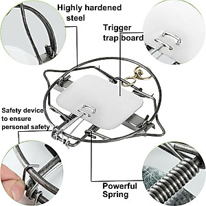 2Pack Live Animal Traps,Animal Spring Traps, Animal Hunting Trap for Raccoon Rabbit Skunk Possum Coyote Fox,7 inches