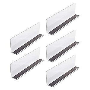 iplusmile Shelf Dividers Plastic Shelf Divider, Closet Shelf Organizer Clear Plastic Closet Separator with Magnetic Bottom for Kitchen Office Supermarket, 5pcs