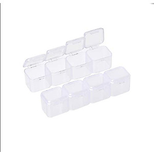 Nunobob 2 Pack 28 Slots Plastic Diamond Painting Storage Box Organizer Case Craft Nail Art Rhinestone Tools Beads Jewelry Storage NUSS5 NUSS5