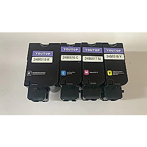 YOUTOP Remanufactured 4PK 24B6519 24B6516 24B6517 24B6518 Toner Cartridge Replacement for Lexmark C4150