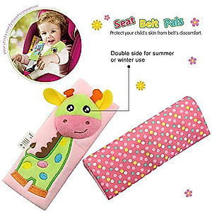 Infant and Baby Car Seat Strap Covers,Stroller Belt Covers,Head Support, Shoulder Pads