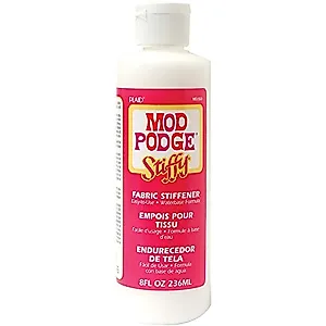 Mod Podge Plaid Stiffy Fabric Stiffener (8-Ounce), 1550, White