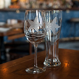 Rolf Glass Starfish White Wine Glass, 4 Count (Pack of 1), Clear