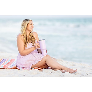 Sip+Sea Cayman 40 oz Stainless Steel Tumbler with Handle, Lid, and Straw | Double Wall Vacuum Insulated