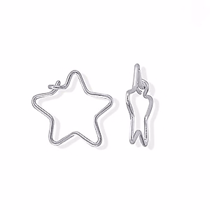 Boma Jewelry Sterling Silver Star Hoop Earrings