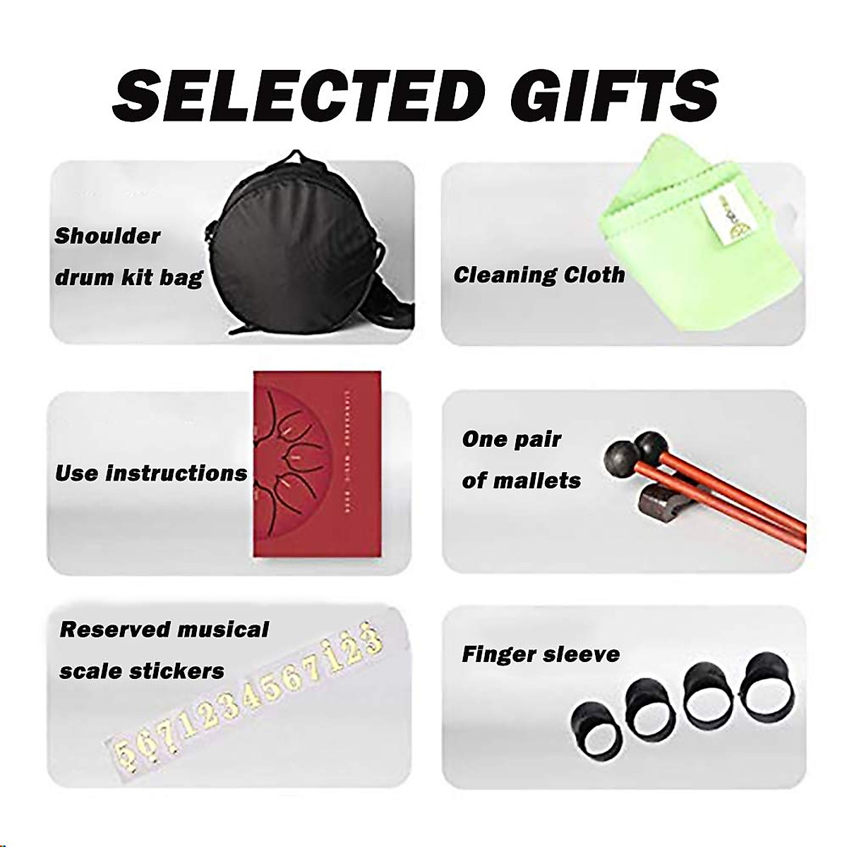 Steel Tongue Drum, 11 Notes-8 Inch Tambourine Percussion Instrument, Drum with Mallets, Mallet Stand, Tonic Stickers, Travel Bag Fingertip Sheet Music, Suitable for Personal Meditation, Yoga, Zen