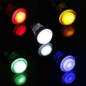 EG STARTS 10x New 12V LED lit Arcade Push Buttons with Micro Switch for Jamma Mame Games Parts Multicade Choice of 5 Colour