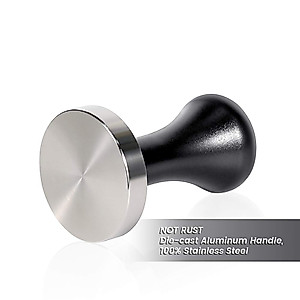 Etime 51mm Coffee Tamper Calibrated Tamper Coffee Press Tool Tamper Espresso Tamper with 100% Stainless Steel Base & Die-cast Aluminum Handle Pressure Flat Base Tampers
