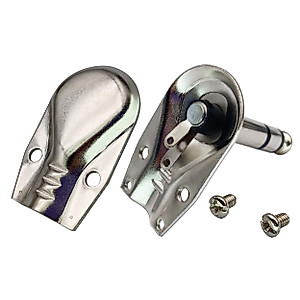 AAOTOKK Right Angle 6.35MM Adapter Golden Plated 90 Degree 3 Pole 6.35mm 1/4 Inch Stereo TRS Male Flat Pancake Style Plugs Connectors for Speaker,Patch Cable,Guitar(4 Pack/3 Pole)