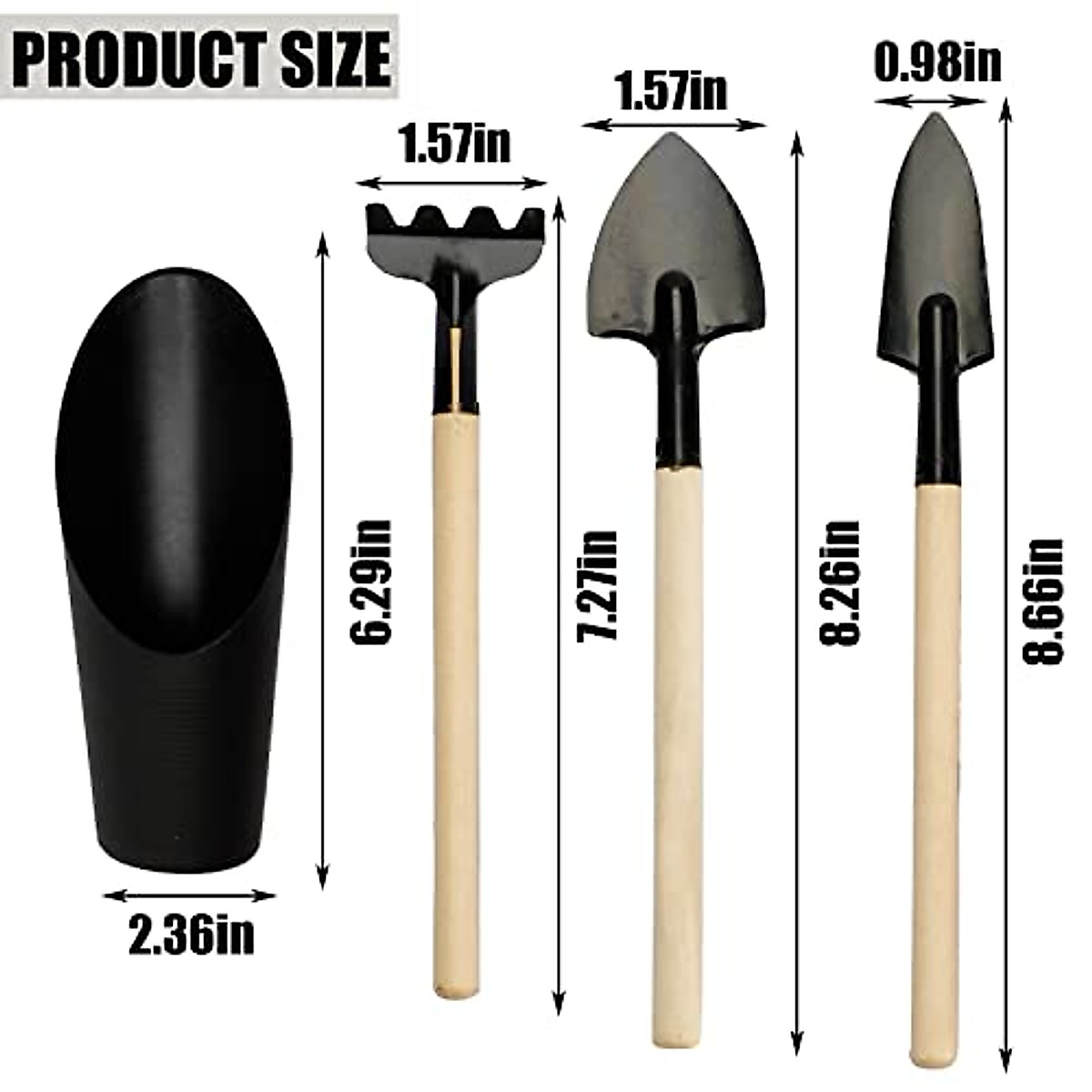 7Pcs Mini Garden Tools Set Soil Scoop Planting Scoop Mini Shovel Plant Tools Bonsai Soil Scoops Garden Shovels Gardening Kit for Seedling Soil for Planting Micro Landscape
