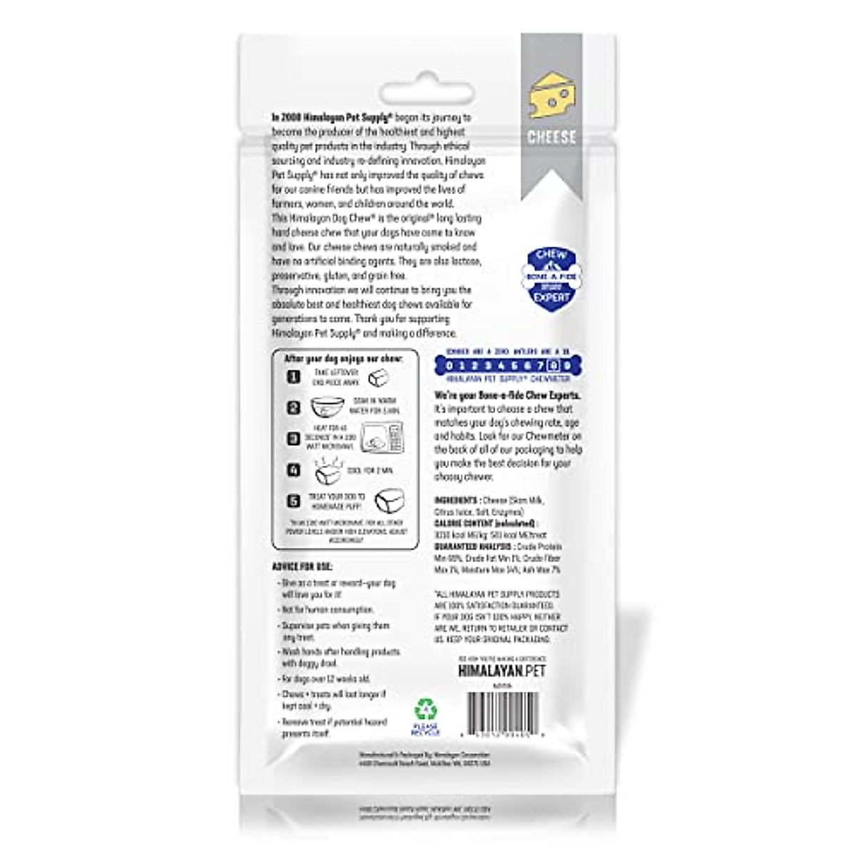 Himalayan Pet Supply Cheese Chews|Long Lasting, Stain Free, Protein Rich, Low Odor|100% Natural, Healthy & Safe|No Lactose, Gluten Or Grains|for Dogs 55 Lbs&Brown,X-Large(521015),5.3 Ounce (Pack of 1)