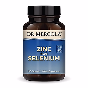 Dr. Mercola Zinc Plus Selenium Dietary Supplement, 90 Servings (90 Capsules), Supports Immune Health, Non GMO, Soy Free, Gluten Free