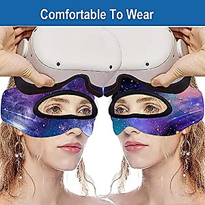 VR Eye Mask Cover VR Mask Sweat Band ,Replace Silicone Face Cover Pad Adjustable Breathable VR Sweat Band for Oculus Quest 2, HTC Vive, PS, Gear, VR Workouts - 2PC (Starry Sky)
