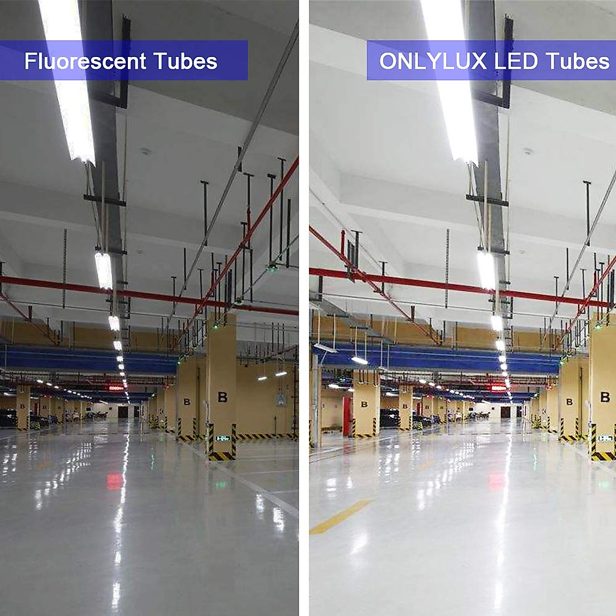 ONLYLUX 8ft LED Bulbs,12 Pack 96" 45W FA8 Single Pin LED Tube Lights 5400LM, 6000k, Milky Cover, F96T12 Bulb Fluorescent Replacement, Ballast Bypass