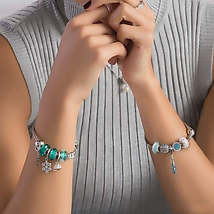 CHAWIN Jewelry Lampwork Murano Glass Beads Hawaii Garden Charm with 925 Sterling Silver Core Flower Blossom Charm Pink Charms