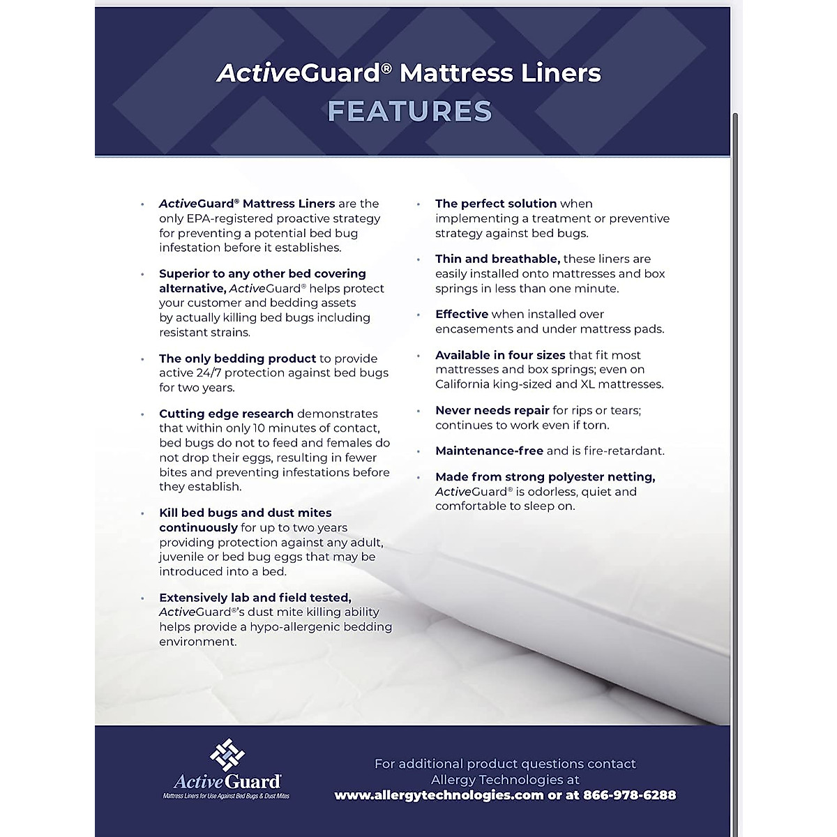 ActiveGuard Mattress Liner Bed Bug (Queen)