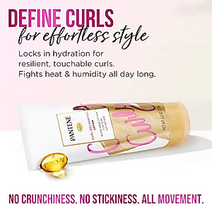 Pantene Pro-V Curl Cream Hair Lotion, Moisturizing Curl Defining Cream, Anti Frizz for Wavy or Curly Hair, with Vitamin B5, Pack of 3, 18 oz Total