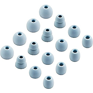 Rayker Ear Tips Compatible with Powerbeats Pro, Soft Silicone Earbud Tips Eartips, S/M/L/ Double Flange Sizes Include, Compatible with Powerbeats Pro PB Pro, 8 Pairs, Glacier Blue