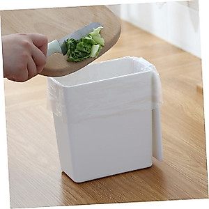 OFFSCH Garbage Container Bin Tiny Trash Can Tiny Desk Trash Can Slim Trash Can Garbage Bucket Waste Basket Garbage Can Kitchen Table Garbage Container Wastebasket Office Mini White Pp