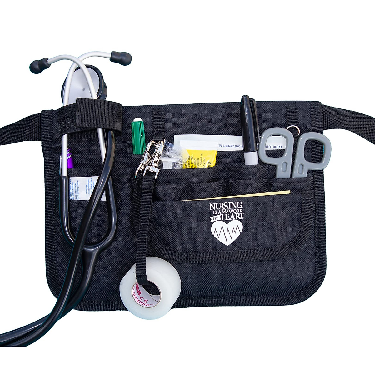 Nurse Fanny Pack with Stethoscope Holder – Medical Waist Bag Ideal for Nurses and Medical Care Workers – Premium Medical Fanny Pack for Nurses -Nurse Gift for Women-Black