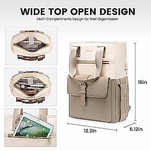 LOVEVOOK Laptop Backpack Purse for Women,15.6inch Laptop Tote Bag with USB Port,Convertible Work Backpack College Backpacks for Women,Cute Waterproof Computer Daypack for Travel