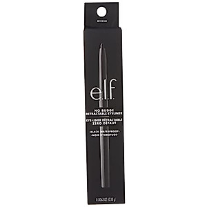 e.l.f. No Budge Retractable Eyeliner, Creamy, Ultra-Pigmented & Waterproof, Creates Bold & Defined Lines, Vegan & Cruelty-Free, Black 0.006 Oz