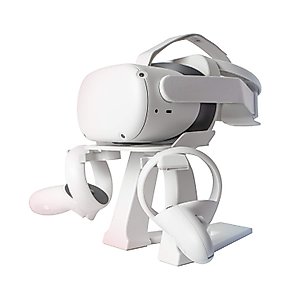 VR Headset Stand and Controller Holder for Quest 2/Rift S/HTC Vive/Vive Pro/Elite/Valve Index/HP Reverb G2, Controller Holder for Touch/Valve Knuckles/Vive (White)