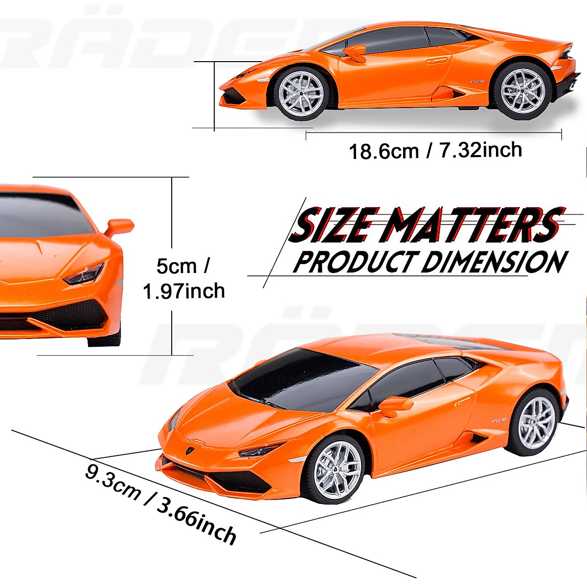 RÄDER Licensed RC Series,R/C 1:24 Lambo HURAC LP610-4 Remote Control Car, Electric Sport Racing Hobby Toy Car, Model Vehicle for Boys and Girls Teens and Adults Gift White