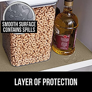 Gorilla Grip Stick Adhesive Removable Liner and Smooth Drawer Liner, Adhesive Liner Size 11.8x20, Contact Liner for Book Covers, Smooth Liner Size 17.5x20, Non Adhesive, Both in Beige, 2 Item Bundle