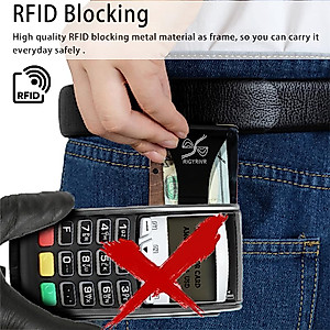 RIGYRIVR Minimalist Slim Wallet for Men - RFID Blocking Credit Card Holder, Wood Wallet With Money Clip, Holds 15 Cards and Cash, Gifts for Men,Unique Pattern,Black