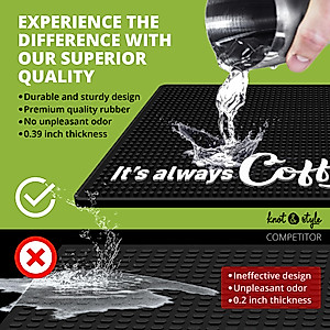 Premium Coffee Bar Mat (18"x12") - Absorbent Coffee Mat & Non-Slip Silicone - Perfect for Coffee Makers, Espresso Machines & Countertops - Stylish, Heavy-Duty & Easy-Clean Accessory for Cafes & Bars