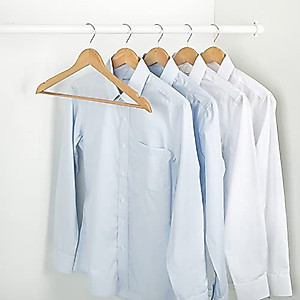 Amazon Basics Wood Suit Clothes Hangers - Natural, 30-Pack